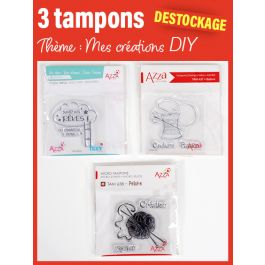 3 tampons - Thème "Mes créations DIY" pour le scrapbooking et les ...